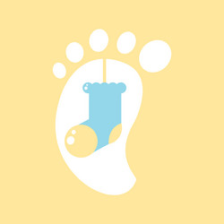 Cute socks with baby footprint Royalty Free Vector Image
