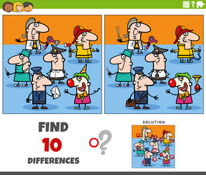 Differences activity with cartoon professional Vector Image