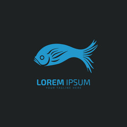 Fresh fish water logo icon design silhouette Vector Image