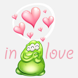 Valentines day card with couple in love heart Vector Image