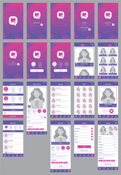 Love app ui design mobile user interface Vector Image