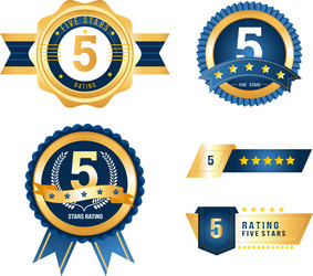 Five star badge set Royalty Free Vector Image - VectorStock