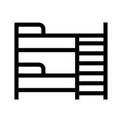 Dormitory bunk bed silhouette icon Royalty Free Vector Image