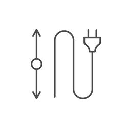 Cable length line outline icon Royalty Free Vector Image