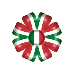 Cockade with italian flag color Royalty Free Vector Image