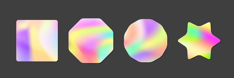 Holographic iridescent stickers and hologram foil Vector Image