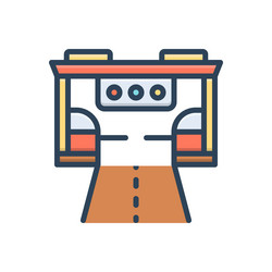 Cartoon pay road toll card poster Royalty Free Vector Image