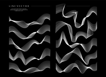 Abstract zig zag wave line design template set Vector Image