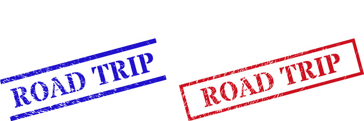 Grunge road trip stamp seal and flare net Vector Image