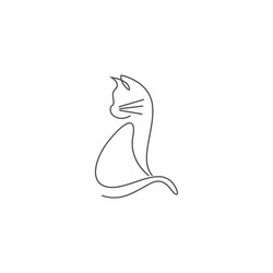 Cat line art design template Royalty Free Vector Image