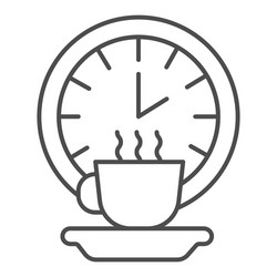 Coffee break line icon officesyndrome concept Vector Image
