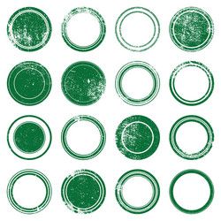 Green grunge oval stamp set Royalty Free Vector Image