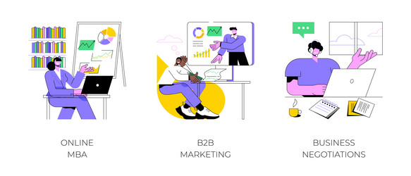 Online mba isolated cartoon Royalty Free Vector Image