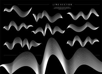 Abstract sharp line blend wave design template set