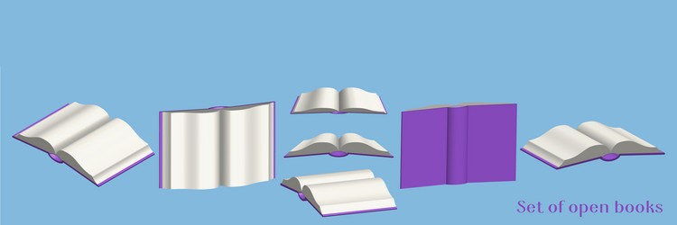 3d volumetric open book with blank pages mock up Vector Image