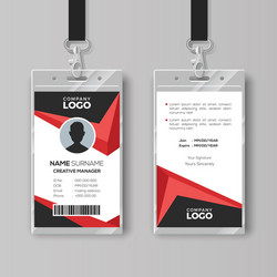 Elegant red and white id card design template Vector Image