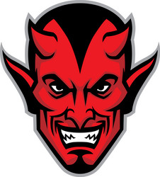 Cute devil head cartoon mascot Royalty Free Vector Image