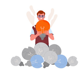 Man with brainstorm concept Royalty Free Vector Image