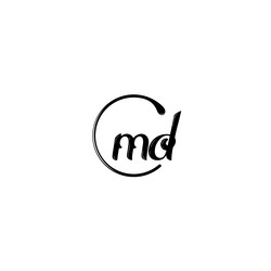 Md signature square logo initial concept Vector Image