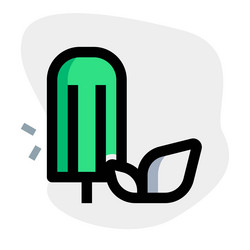 Peppermint flavored ice pops with leaves Vector Image