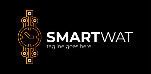 Smart watch logo watch application logo Royalty Free Vector