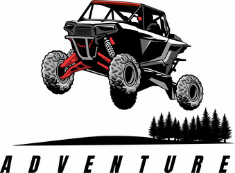 Utv offroading social club logo design Royalty Free Vector