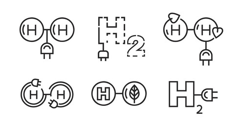 Green hydrogen production symbol editable Vector Image
