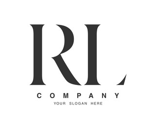 Rv logo design initial letter r and v serif font Vector Image