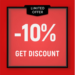 10 percent off coupon offer discount template Vector Image