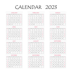 2023 calendar planner corporate week template Vector Image