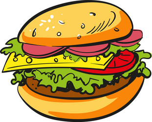 Fast food cartoon clip art Royalty Free Vector Image