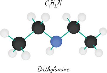 Diethylaminoethyl c4h11n molecule Royalty Free Vector Image
