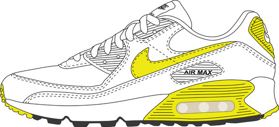 Nike air max plus tn sneakers Royalty Free Vector Image