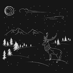 Deer Chalk Vector Images (over 230)