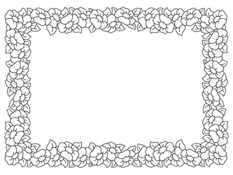 Beautiful flower frame coloring page design Vector Image