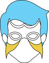 Color silhouette with faceless man superhero Vector Image