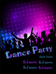 Dance party night poster background template Vector Image