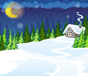 Cartoon forest hut forester shack wooden cabin Vector Image