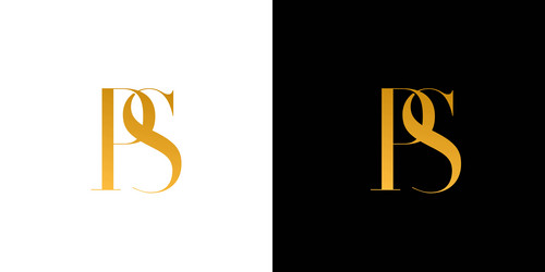 Modern and luxurious ps letter initial logo design