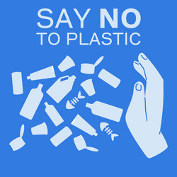 Ocean plastic pollution poster water Royalty Free Vector