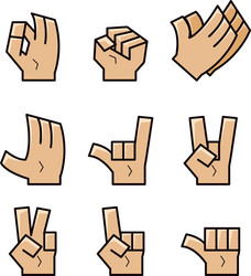 Skinny four finger cartoon hand gesture Royalty Free Vector