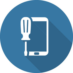 Mobile repair icon flat design Royalty Free Vector Image