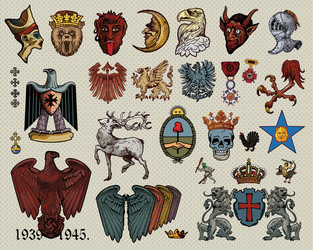 Set of heraldic elements Royalty Free Vector Image