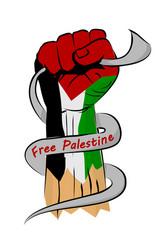 Free palestine movement isolated in white Vector Image