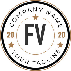 Initial letter fv building logo design template Vector Image