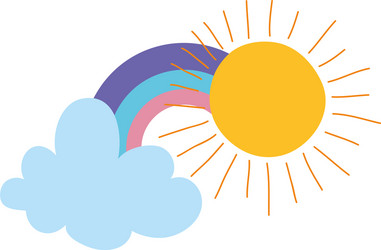 Cute sun and rainbow Royalty Free Vector Image