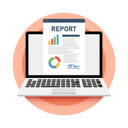 Report document icon in flat style dashboard plan Vector Image