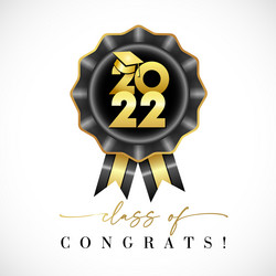 Class of 2022 calligraphy banner Royalty Free Vector Image