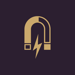 Magnet icon magnetic and attract physics symbol Vector Image