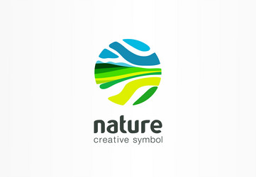 Nature care creative symbol field bio plantation Vector Image